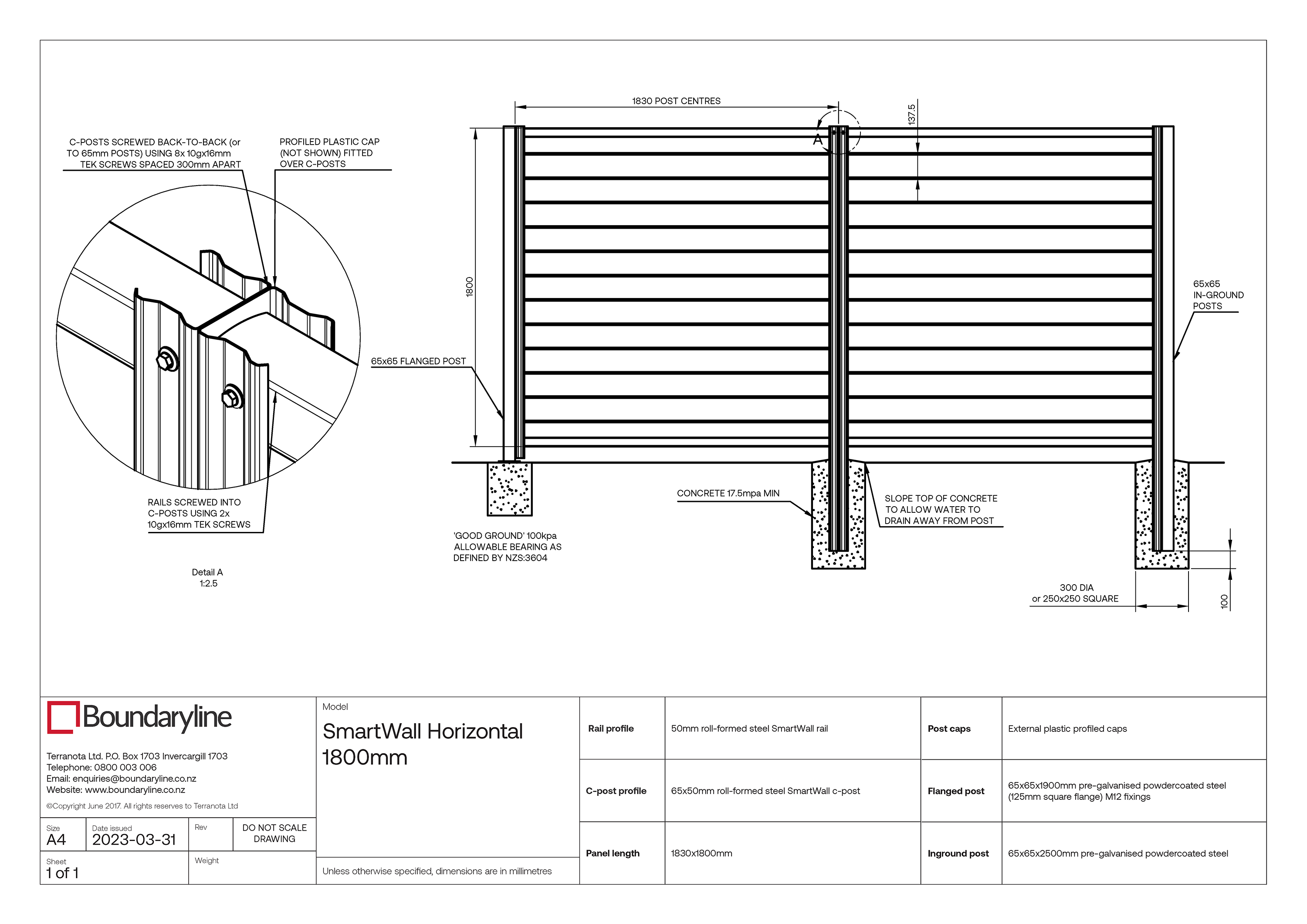 THK1818 SmartWall Horizontal Panel 1800mm View Download